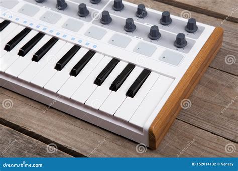 Close Up Of MIDI Controller Volume Fader Knob And Keys Stock Photo Image Of Digital