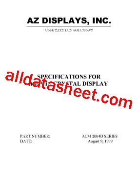 ACM2004D Datasheet PDF AZ Displays