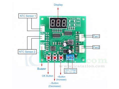 4wire fan temperature controller pwm speed governor for pc fan alarm