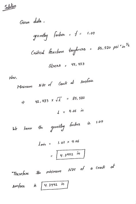 Solved For A Large Plate The Geometry Factor F Is 107 Suppose A Steel Course Hero