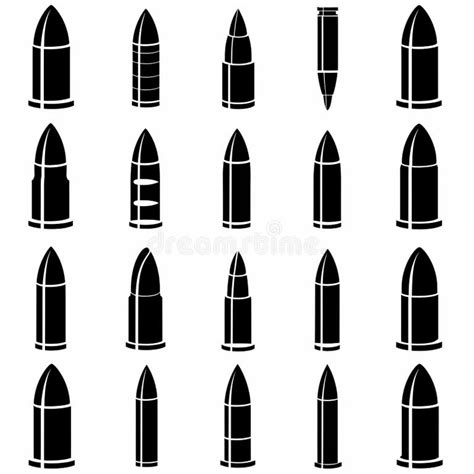 Bullet Silhouette Shell Stock Illustrations 353 Bullet Silhouette