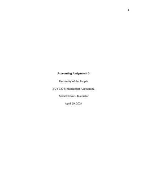 Accounting Assignment 3 Bus 3304 Wk 3 Pdf