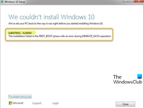Fix Windows 10 Upgrade Install Error