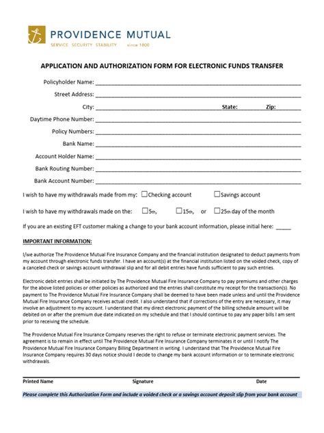 Eft Application Form 1 Pdf Insurance Cheque