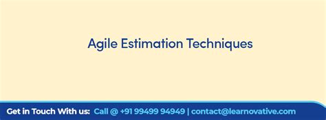 Agile Estimation Techniques Learnovative