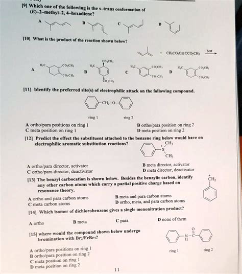 91 Which One Of The Following Is The Trans Conformation Of E 2 Methyl 2 4 Hexadiene 10 What Is