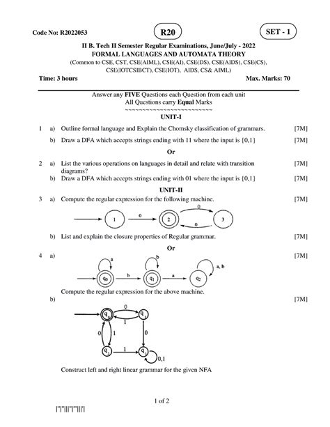 formal languages and automata theory june july 2022 ii b tech ii