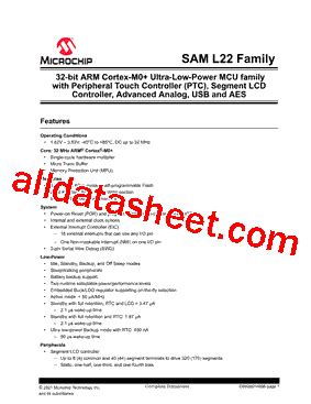 SAML22G17A AUT Datasheet PDF Microchip Technology