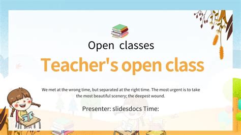 Cartoon Teacher Public Class Powerpoint Templeteppt Free Download