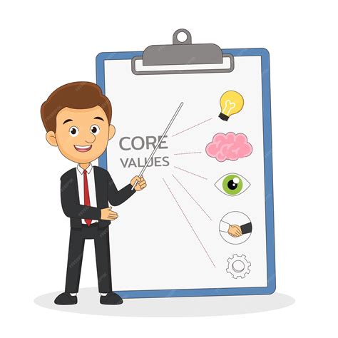 Premium Vector Core Values Concept Tiny Male And Female