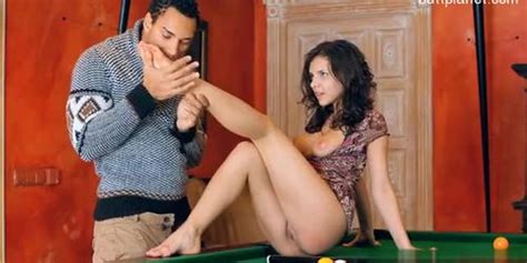 Sexy Brunette Chick Sex On Pool Table Tnaflix Com