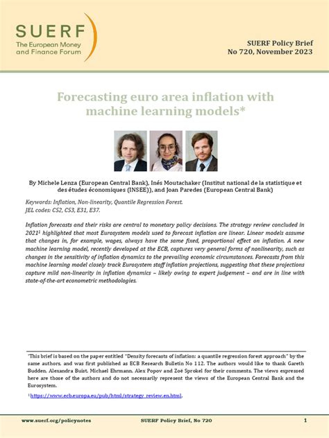 Forecasting Euro Are A Inflation With Machine Learning Models Pdf Inflation European