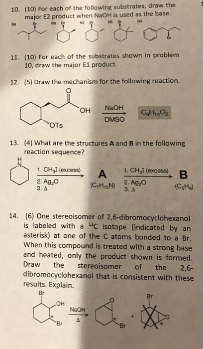 solved 10 10 for each of the following substrates draw