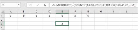 excel count duplicates in a row using only one cell formula no