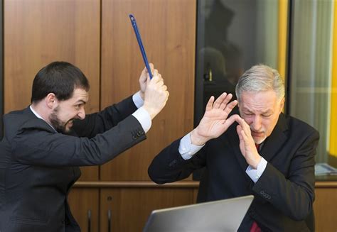Premium Photo Angry Employee Attacking His Boss