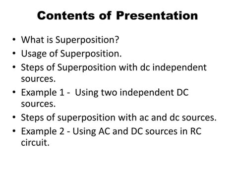 Superposition Of Ac And Dc Sources Pptx Physics Science