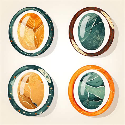 Premium Ai Image Set Of Fossil Imprint Design Fossil Shape Stone Material Dinosaur B Icons