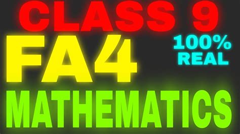 Class 9 Fa4 Exam Mathematics Real Question Paper 9th Class Fa4 Math