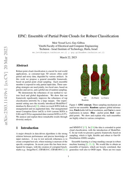 Pdf Epic Ensemble Of Partial Point Clouds For Robust Classification