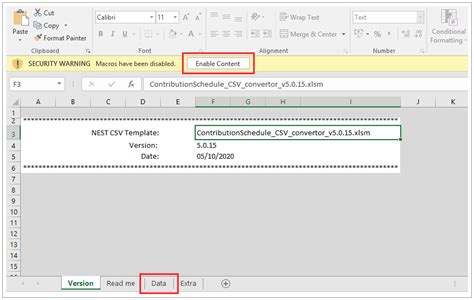 Complete Exception Schedule Using CSV File Template Nest Pensions