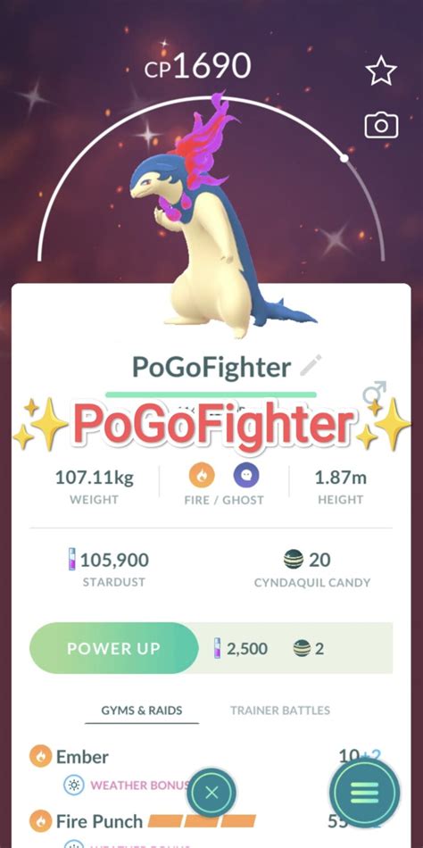 Pokémon Go Shiny Hisuian Typhlosion Mini Account Read Describe Pogofighter