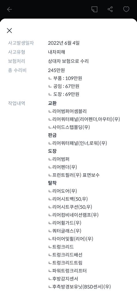 중고차 사고이력 이정도면 걸러야되나요 자동차 에펨코리아