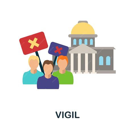 Premium Vector Vigil Flat Icon Color Simple Element From Activism Collection Creative Vigil