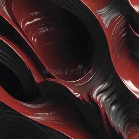 Abstract Fluid Waves In Black Red And Gold Stock Illustration Illustration Of Contrast