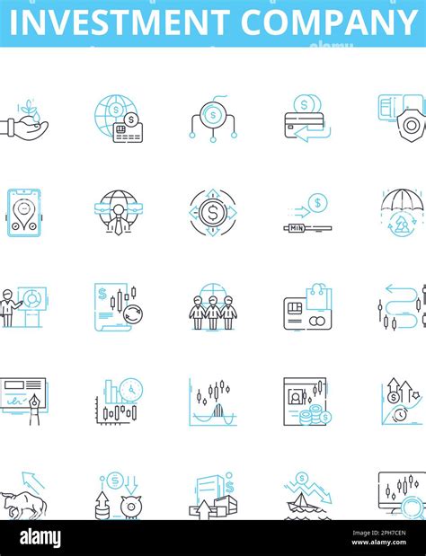 Investment Company Vector Line Icons Set Investment Company Finance Fund Stocks Wealth
