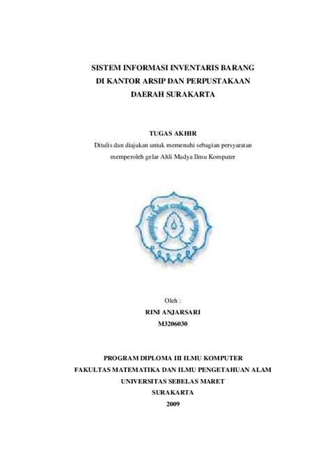 Pdf Sistem Informasi Inventaris Barang