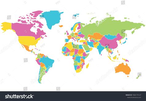 Minimalist World Map Rounded Borders Stock Vector Royalty Free