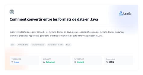 Comment Convertir Entre Les Formats De Date En Java Labex