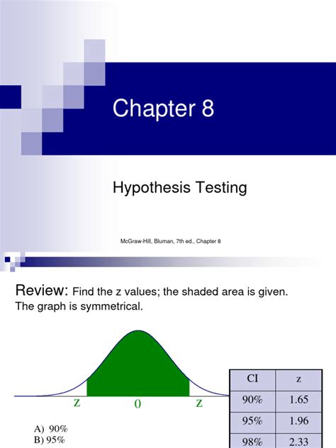 Sec 8 1 Steps In Hypothesis Testing Traditional Method Pdf