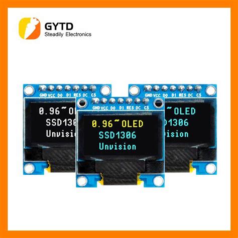 แผงวงจรสำหรับแสดงผลสีขาว0 96นิ้ว oled iic i2c 128x64 ssd1306บอร์ดหน้าจอ lcd 12864 gnd vcc scl