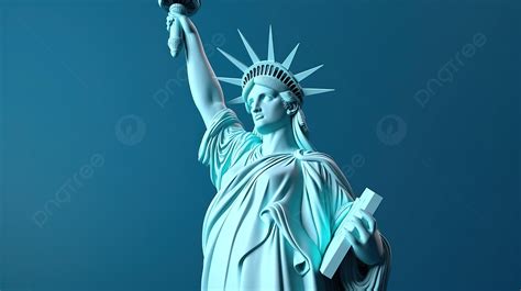 파란색 배경에 자유의 여신상 3d 그림 파란색 격리된 배경 디자인 그림에 자유의 여신상의 3d 그림 고화질 사진 사진 배경 일러스트 및 사진 무료 다운로드 Pngtree