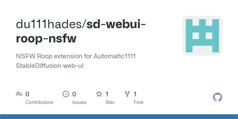 GitHub Du Hades Sd Webui Roop Nsfw NSFW Roop Extension For Automatic StableDiffusion Web Ui