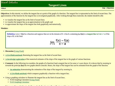 Math Archives Visual Calculus Tangent Lines Activity For 9th 10th Grade Lesson Planet