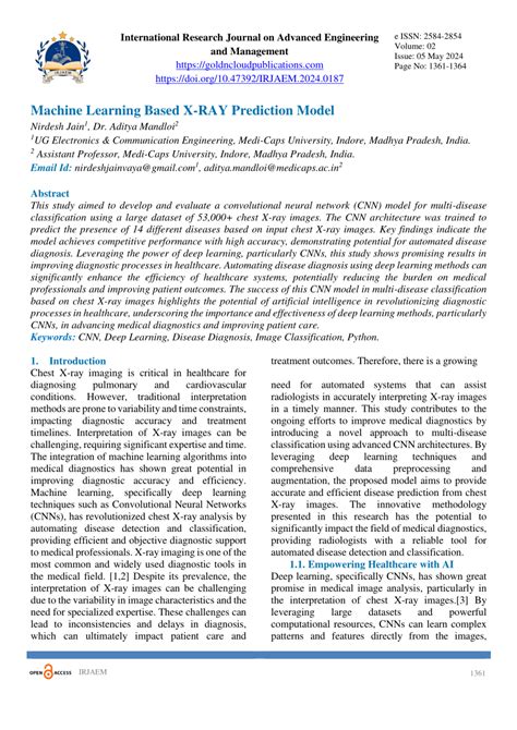 pdf machine learning based x ray prediction model