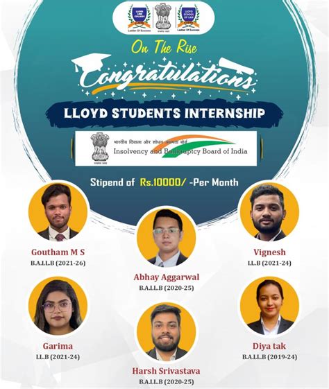 Achievements Ibbi Internship Insolvencyandbankruptcyboardofindia