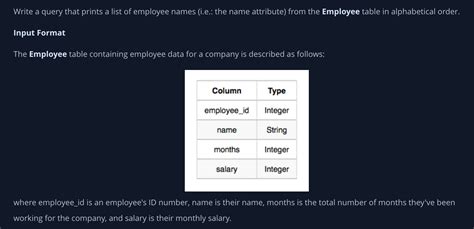 [hackerrank]emplyee names