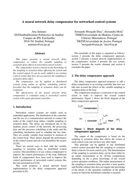 pdf a neural network delay compensator for networked control systems