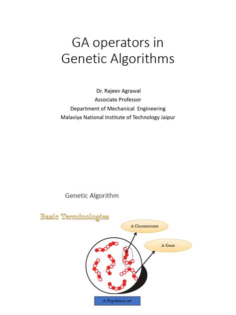 Ga Operators In Genetic Algorithms Ra 24 25 Pdf Genetic Algorithm