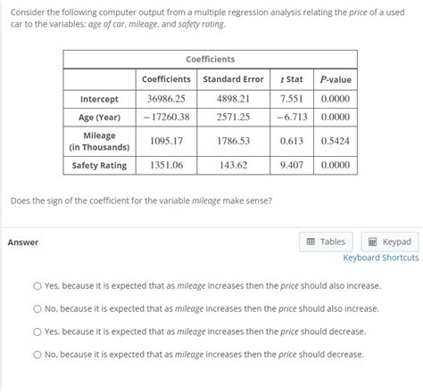 solved consider the following computer output from a
