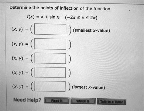 solved determine the points of inflection of the function f x x