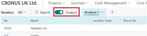 Analyze Feature In Business Central