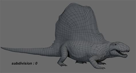 polymorph artist dimetrodon rigged 3d model