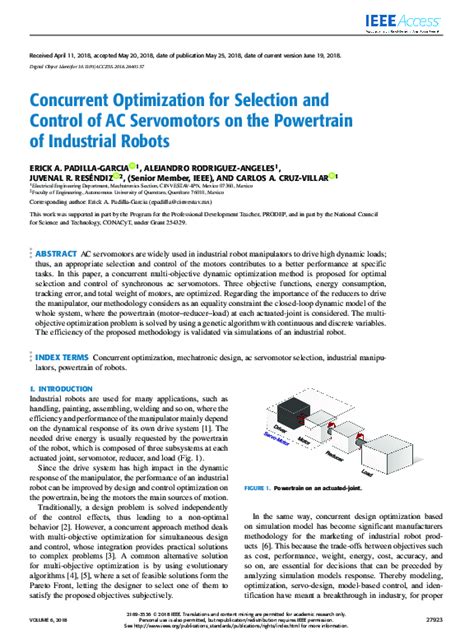 Pdf Concurrent Optimization For Selection And Control Of Ac Servomotors On The Powertrain Of
