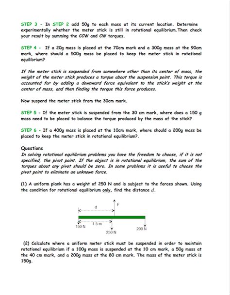 Solved In Solving Rotational Equilibrium Problems You Have Chegg Com
