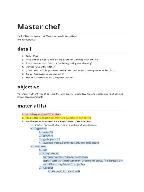 master chef pdf