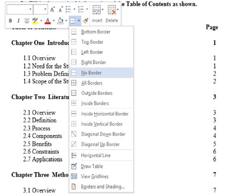 14 Borders Disappear In The Table Of Contents Download Scientific Diagram